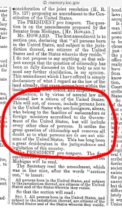 14th Amendment explained by Senator Jacob Howard of Michigan who ...