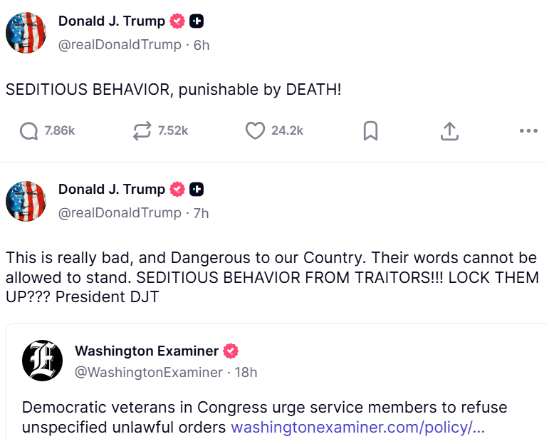 SEDITIOUS BEHAVIOR, punishable by DEATH! — Trump – American Buddhist Net